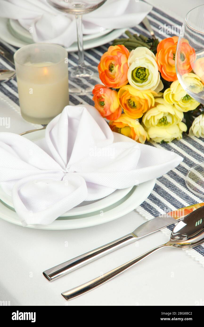 Table arrangement in restaurant Stock Photo - Alamy