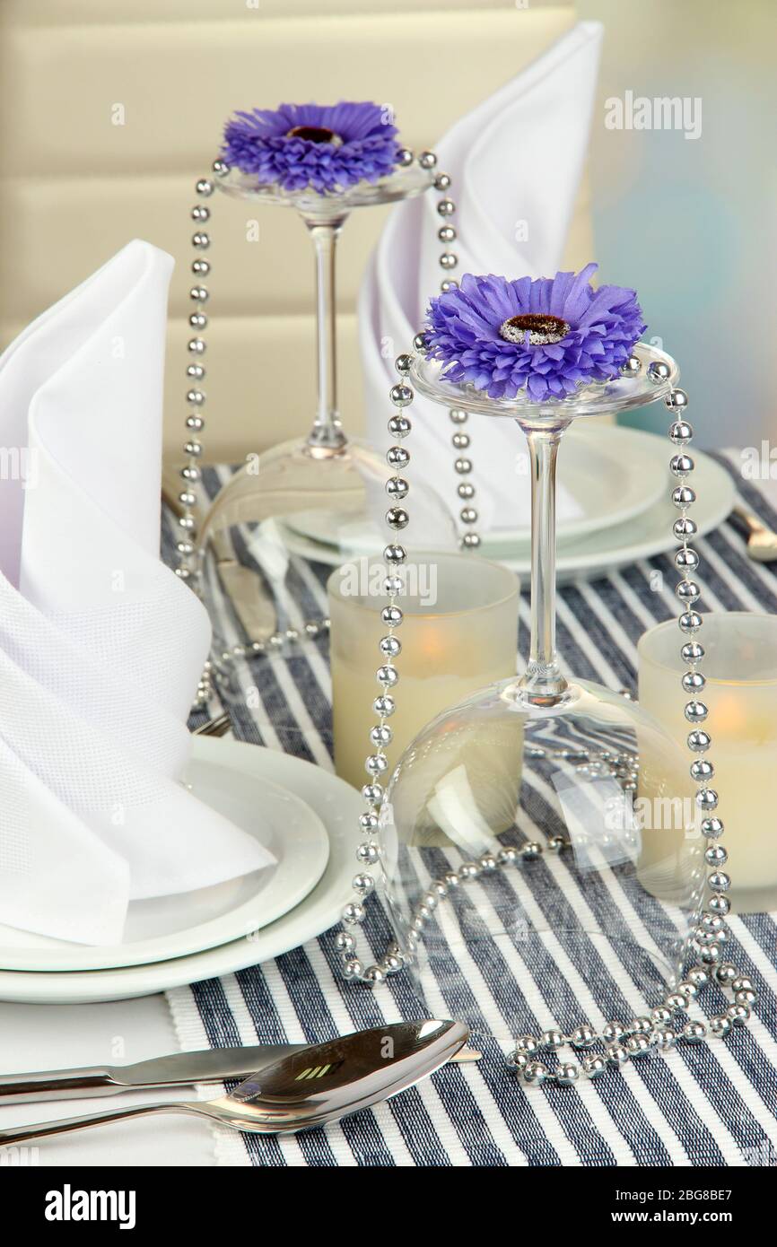 Table arrangement in restaurant Stock Photo - Alamy