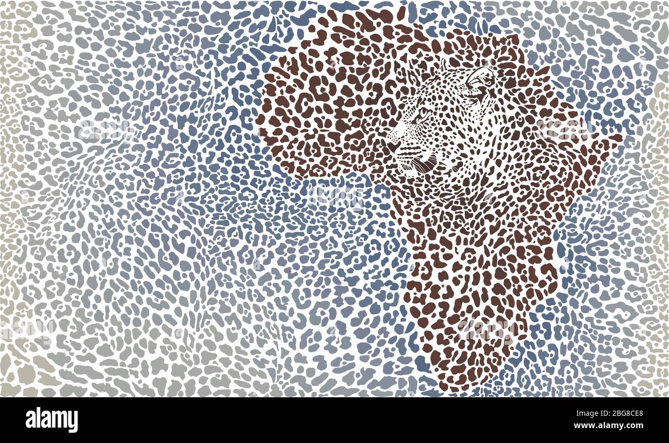 Pattern of leopard head and fur on Africa map Stock Vector Image & Art ...