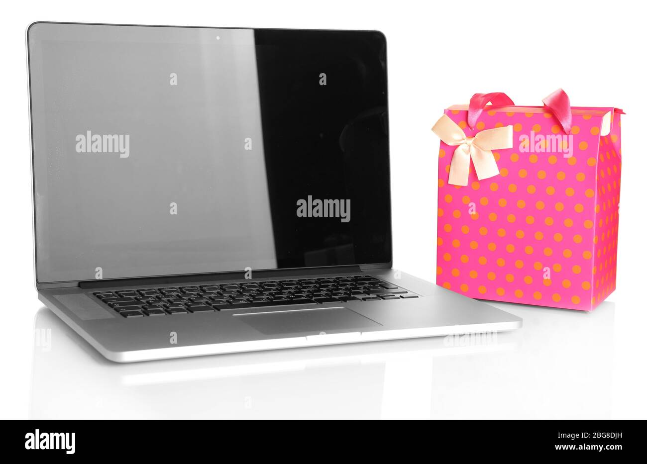 Pink laptop isolated Cut Out Stock Images & Pictures - Alamy