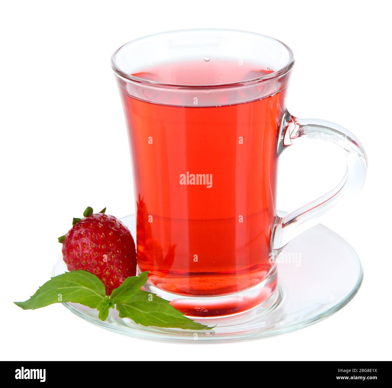 Delicious strawberry tea isolated on white Stock Photo - Alamy