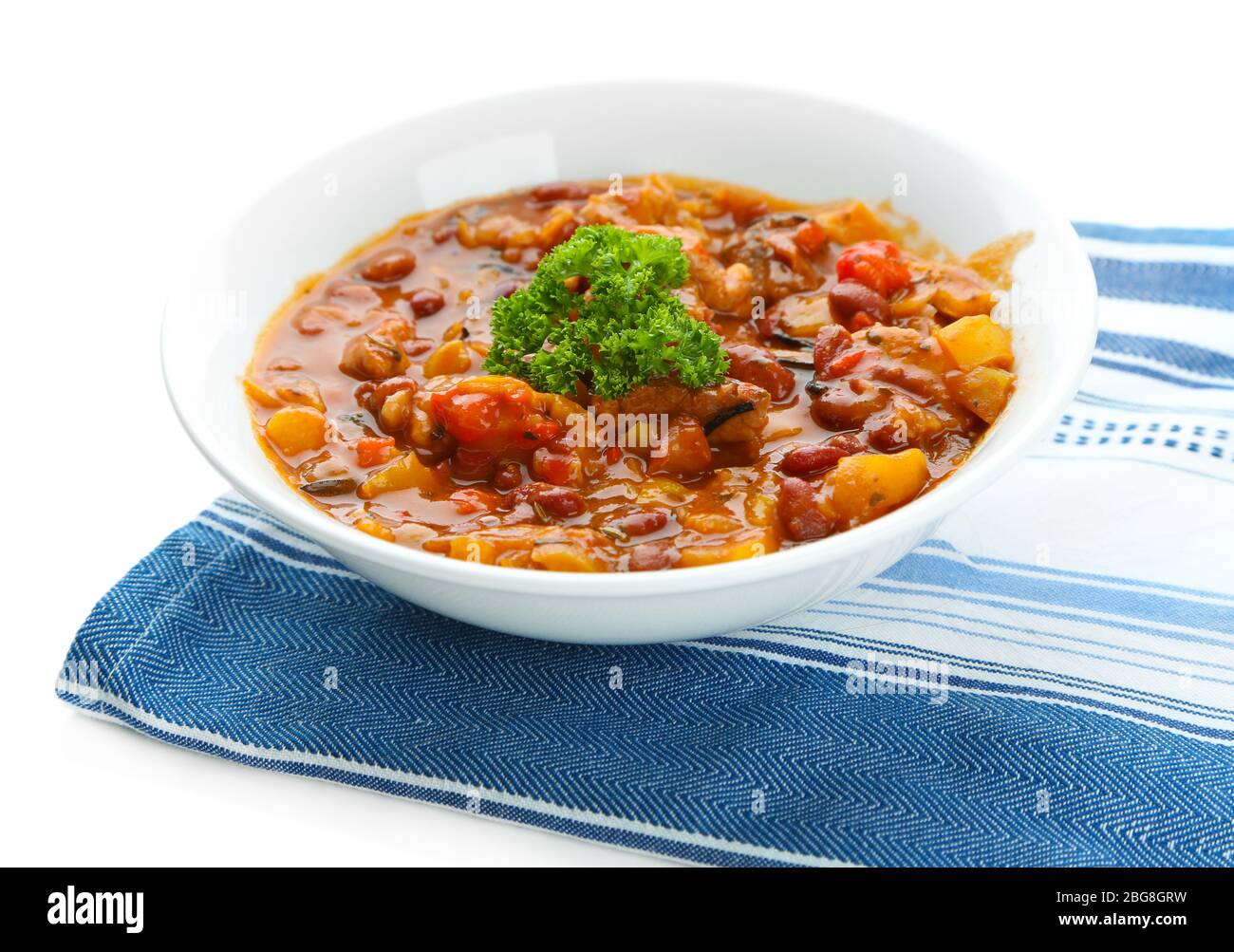 Chili Corn Carne - traditional mexican food, isolated on white Stock ...