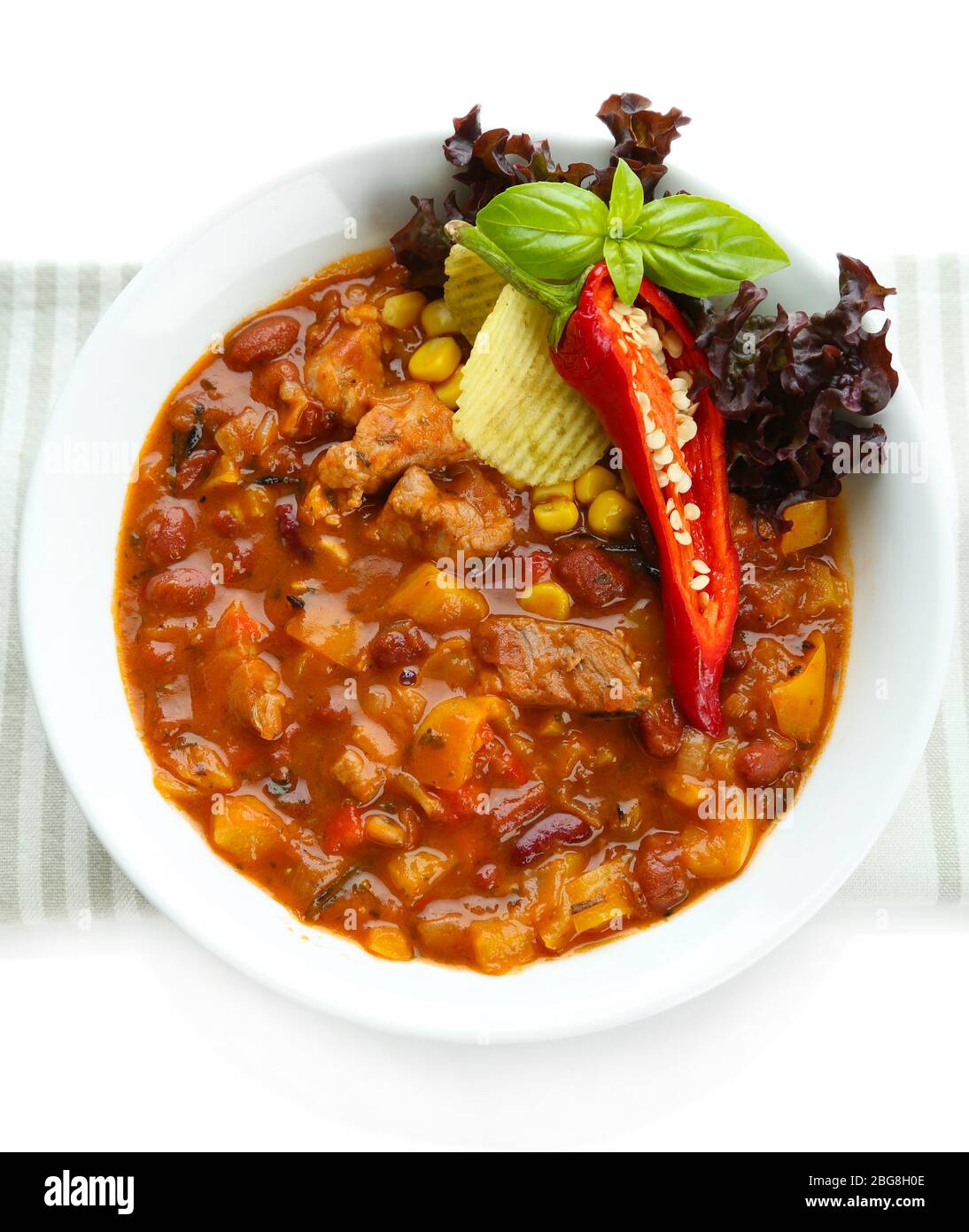Chili Corn Carne - traditional mexican food, isolated on white Stock ...