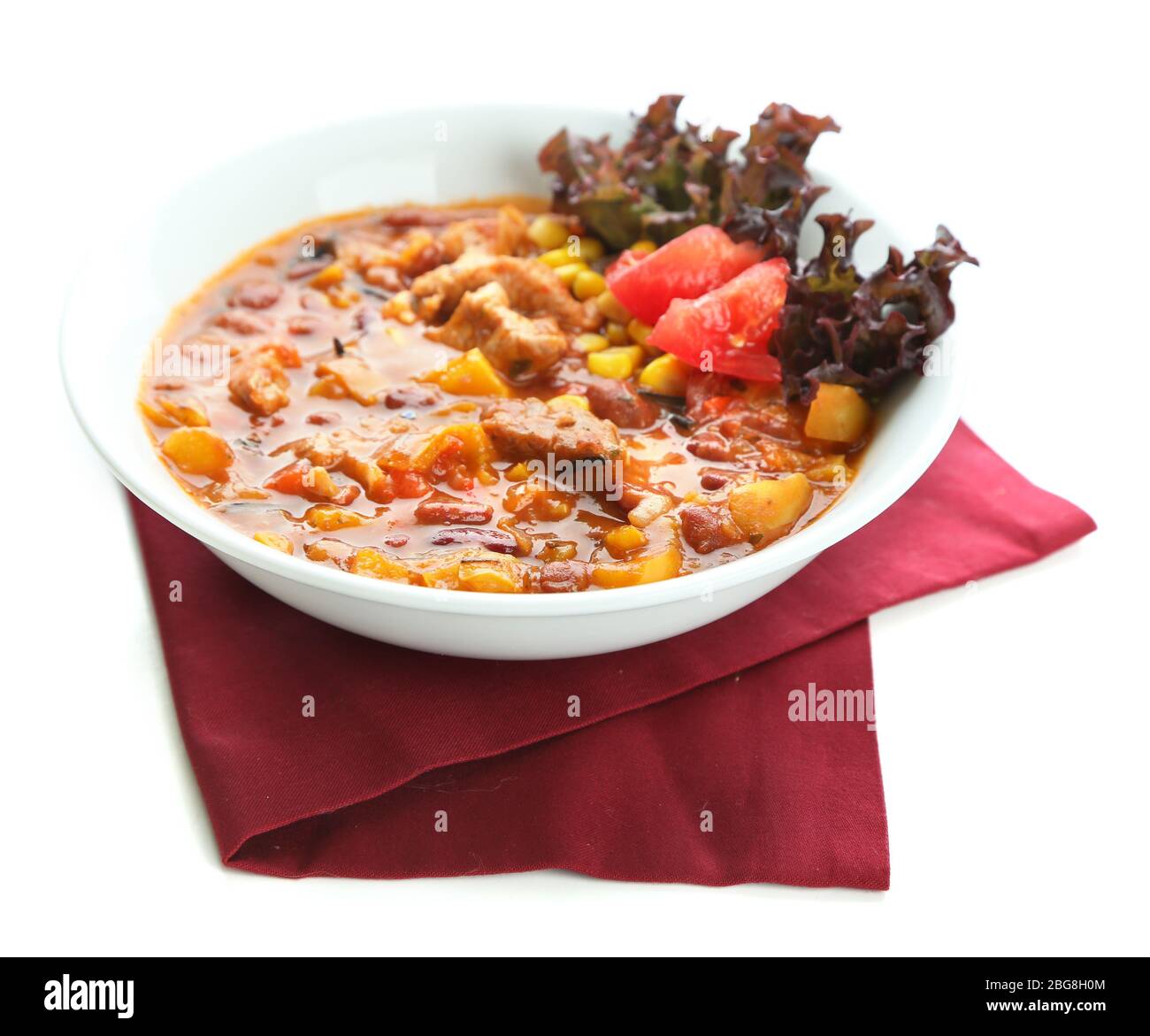 Chili Corn Carne - traditional mexican food, isolated on white Stock ...