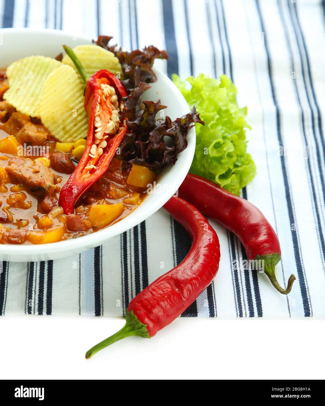 Chili Corn Carne - traditional mexican food, isolated on white Stock ...