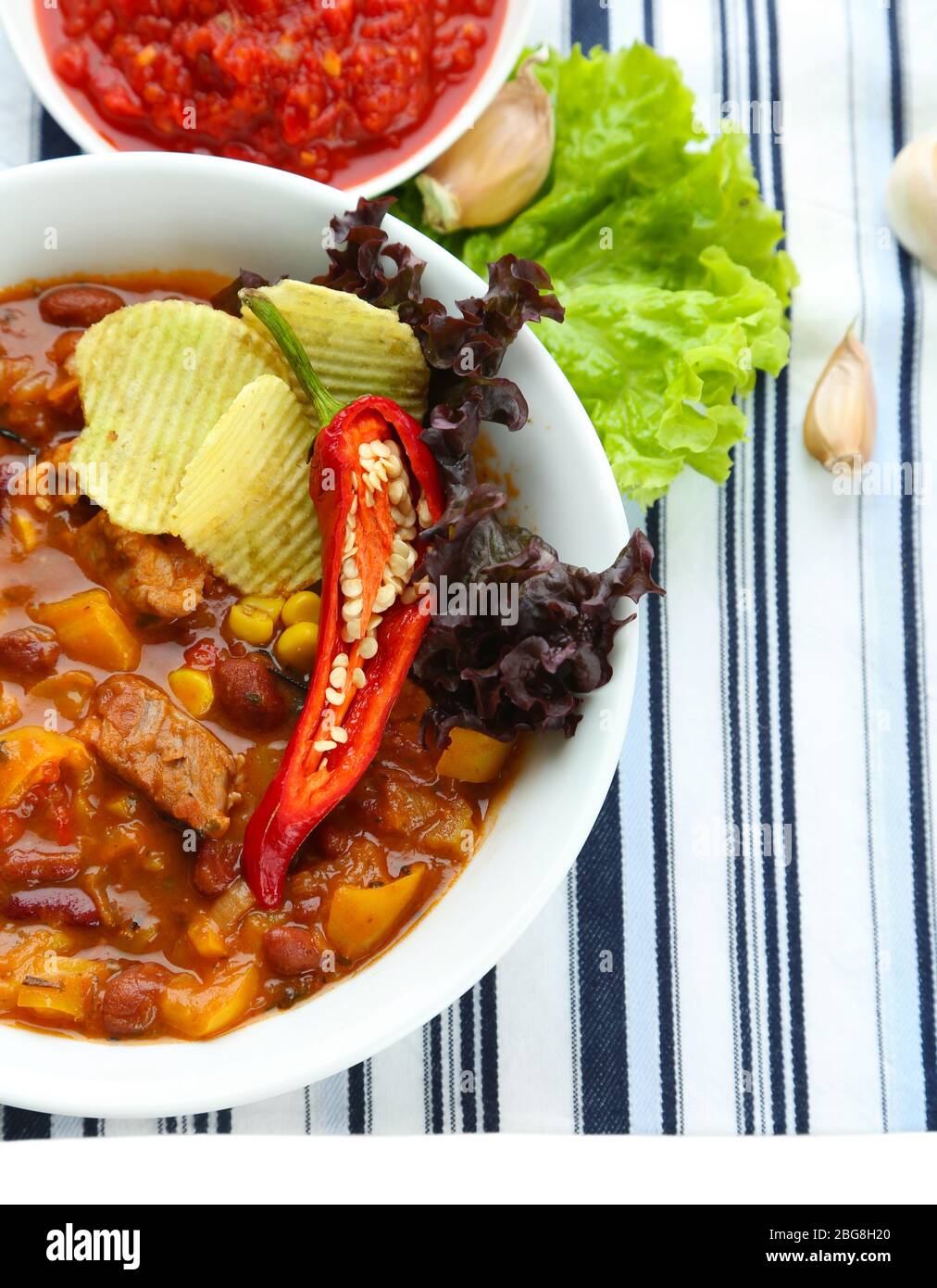 Chili Corn Carne - traditional mexican food, isolated on white Stock ...