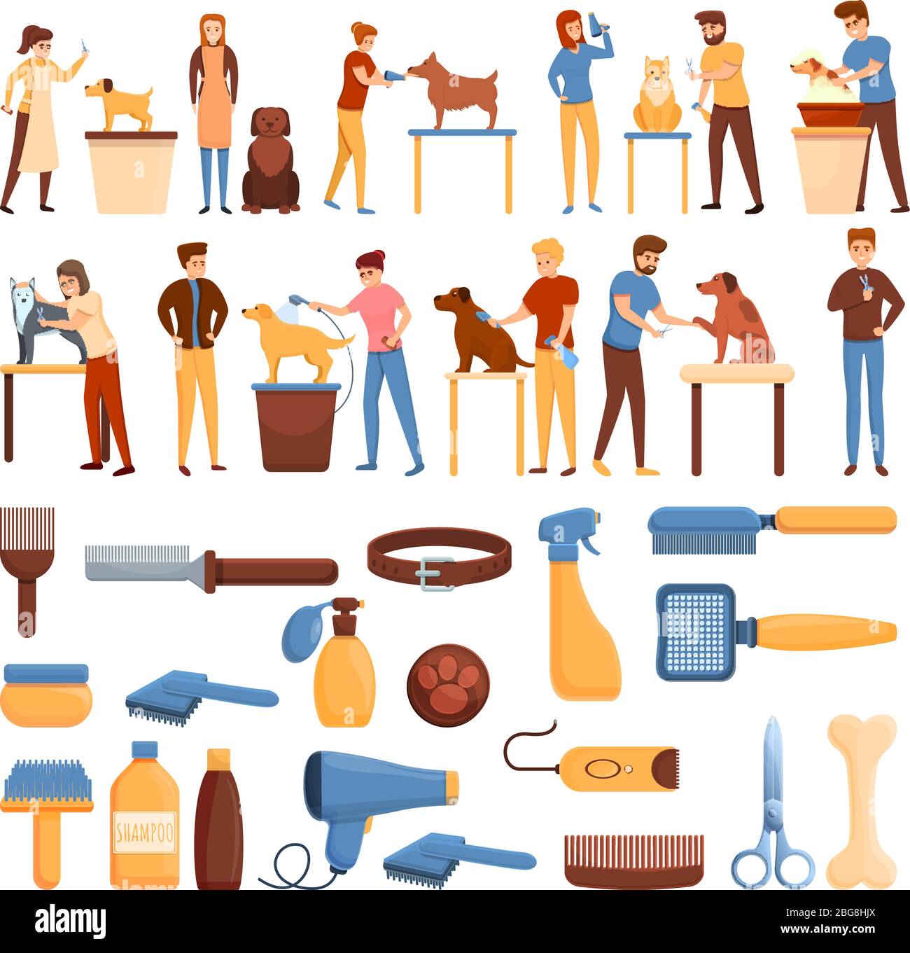 Beauty salon icons set cartoon hi-res stock photography and images - Alamy