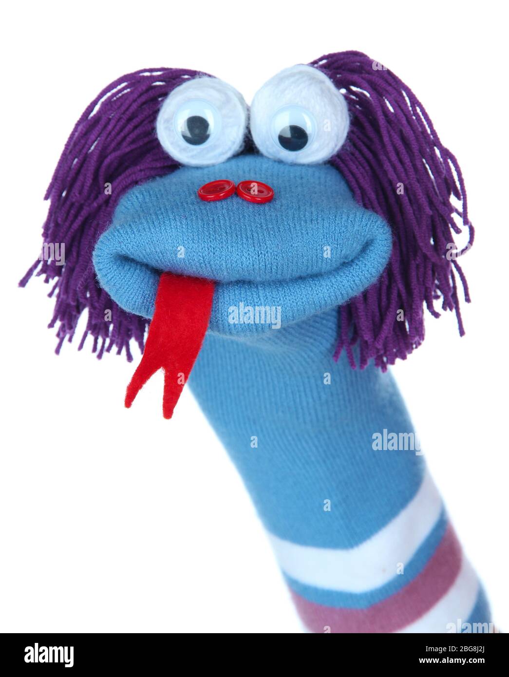 Cute sock puppet isolated on white Stock Photo - Alamy