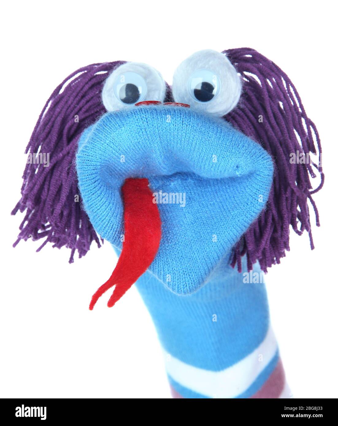 Cute sock puppet isolated on white Stock Photo - Alamy