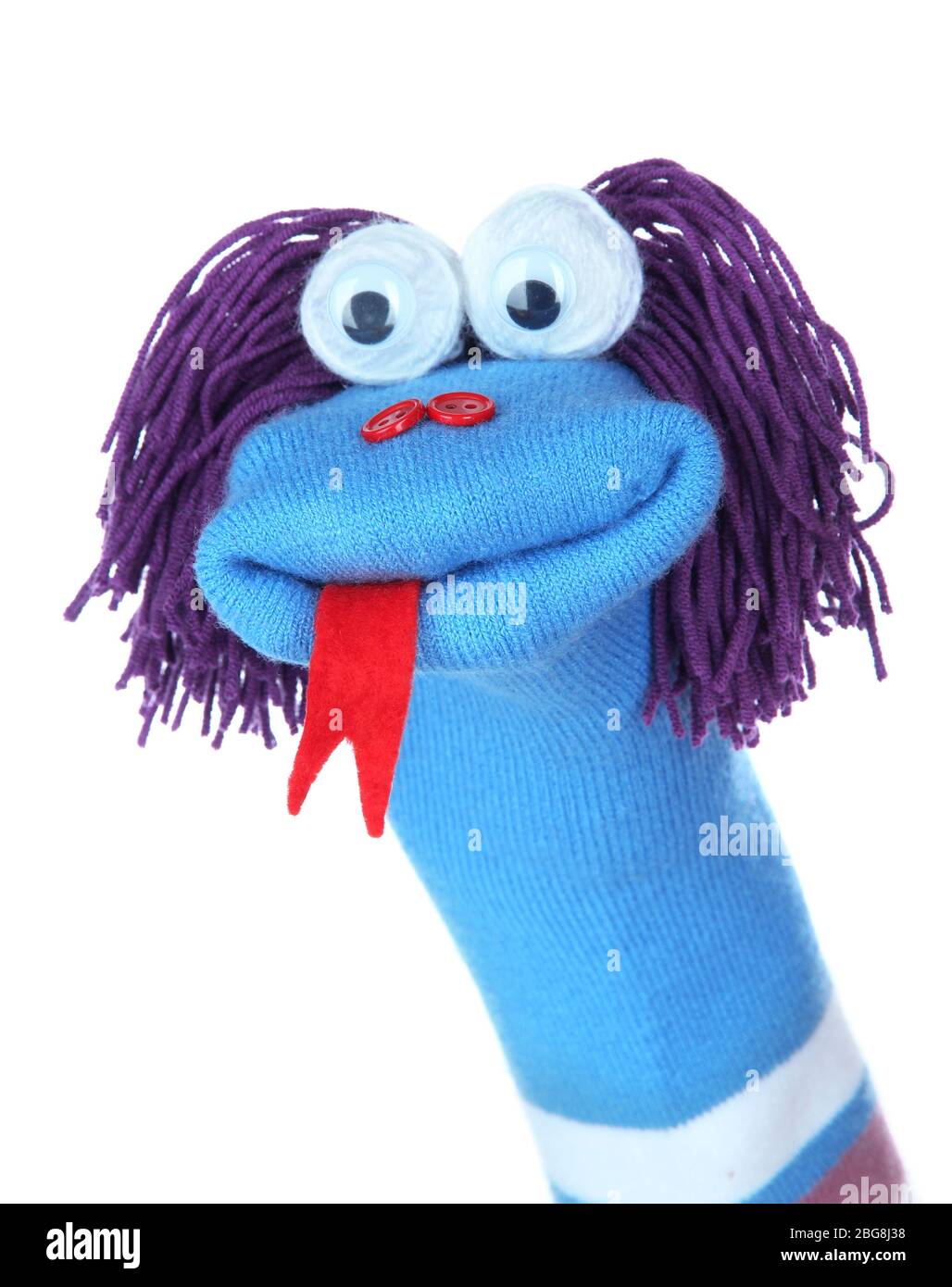 Cute sock puppet isolated on white Stock Photo - Alamy