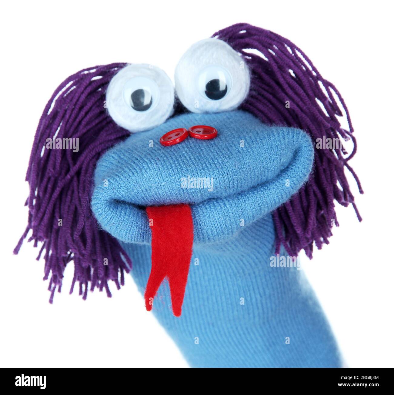 Cute sock puppet isolated on white Stock Photo - Alamy