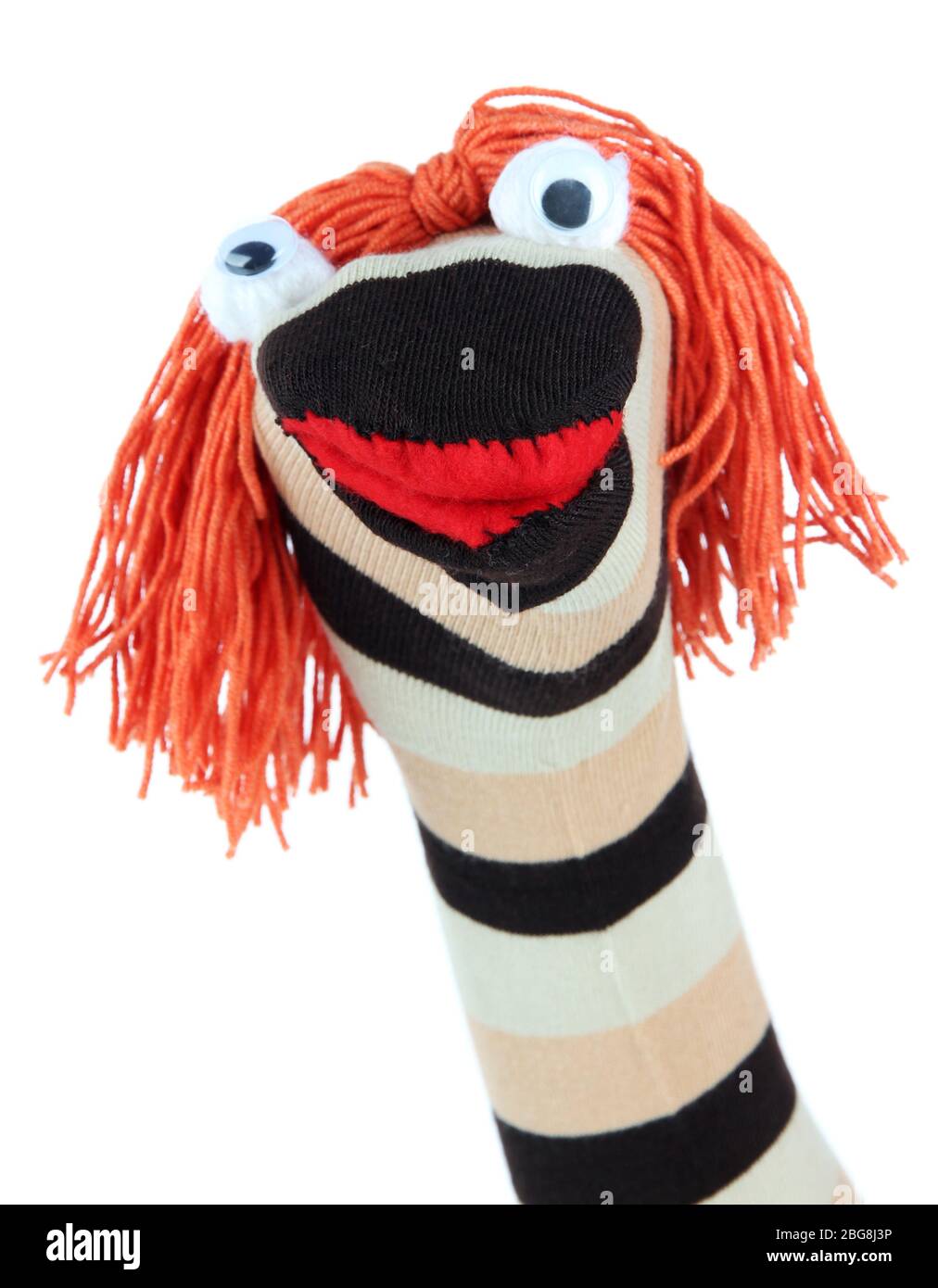 Cute sock puppet isolated on white Stock Photo - Alamy