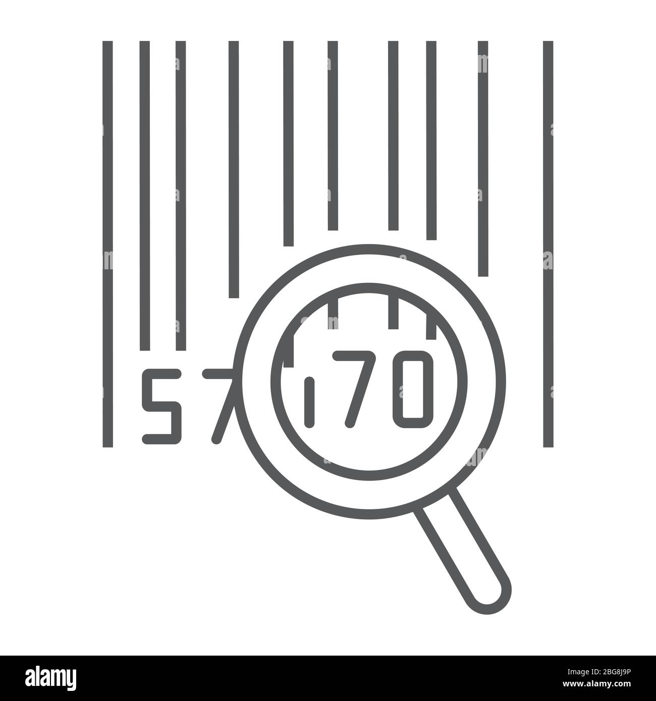 Barcode search thin line icon, logistic and delivery, order tracking ...