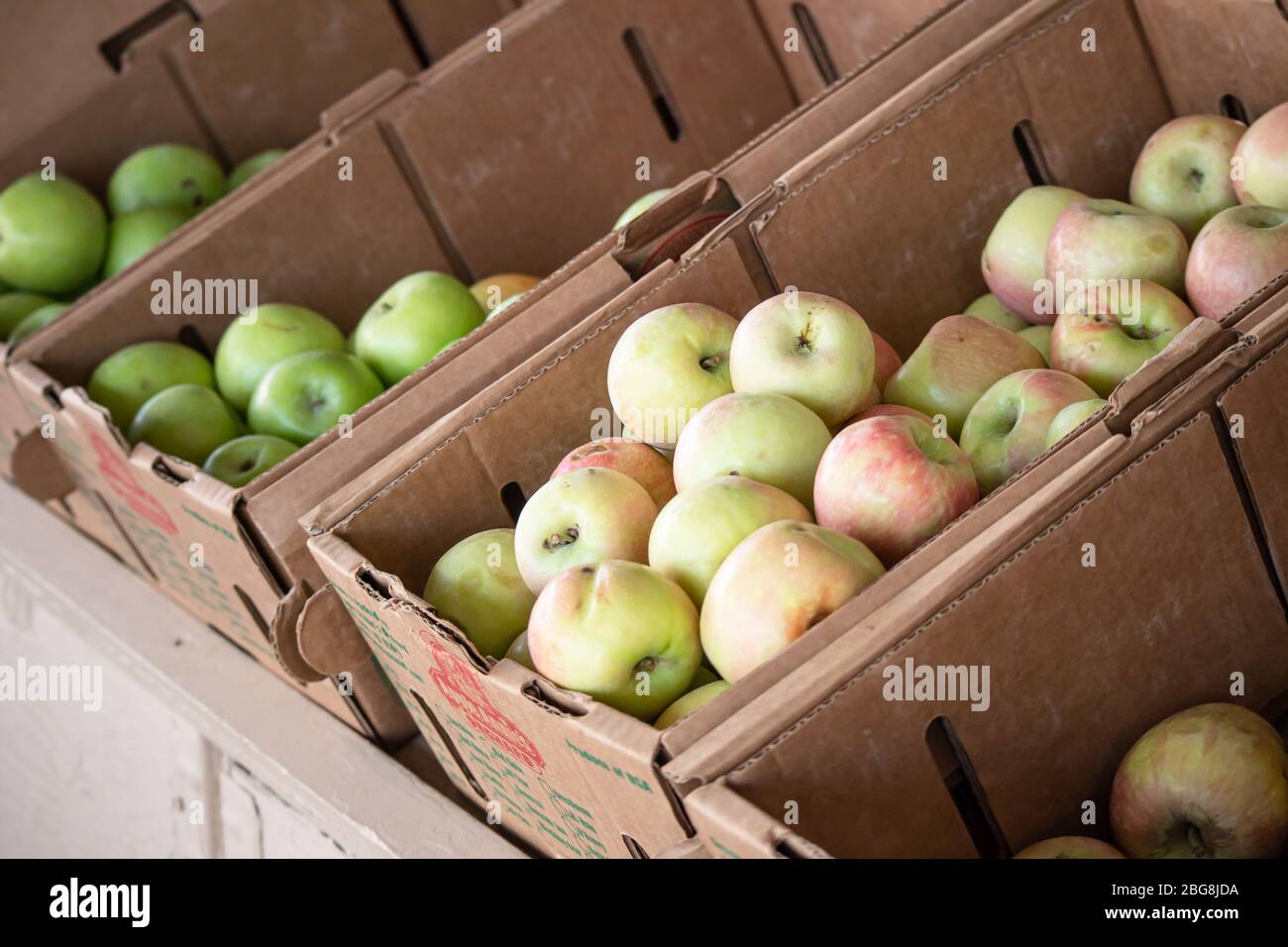 Red apple tree baskets hi-res stock photography and images - Alamy