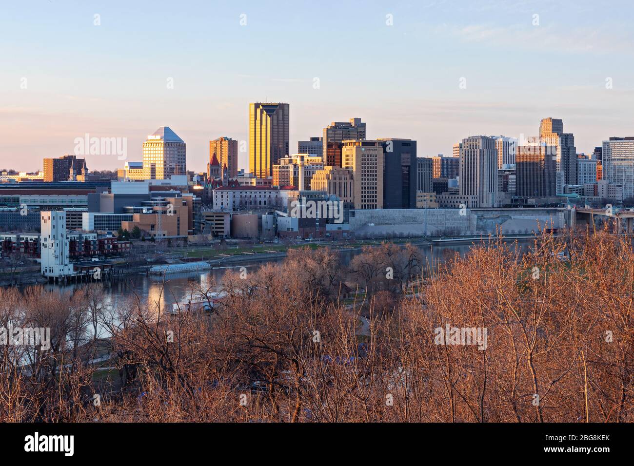 saint paul downtown skyline and riverfront at dusk Stock Photo - Alamy