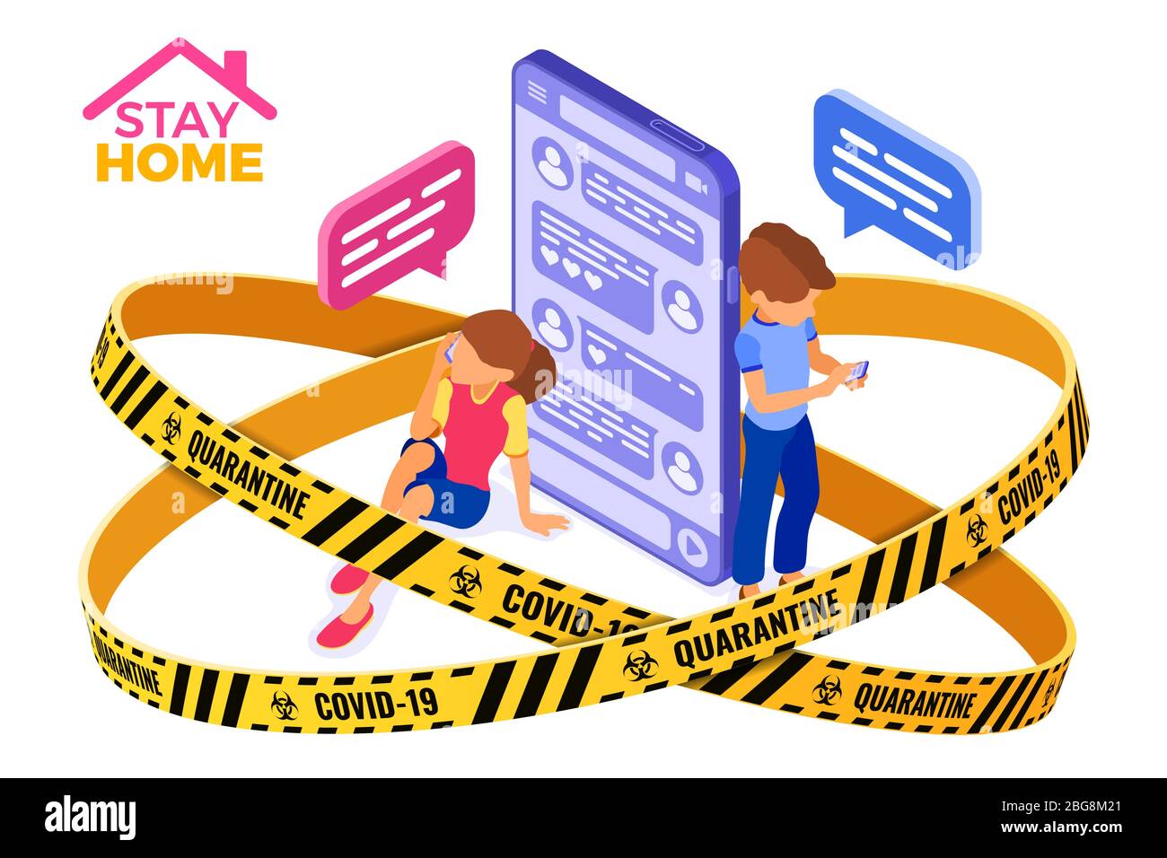 Friendship quarantine Stock Vector Images - Alamy