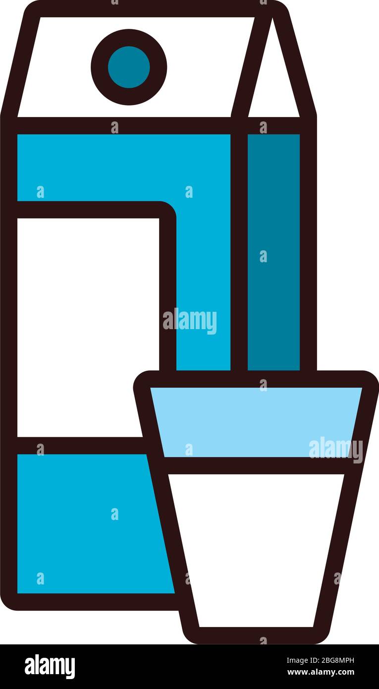 milk box line and fill style Stock Vector Image & Art - Alamy