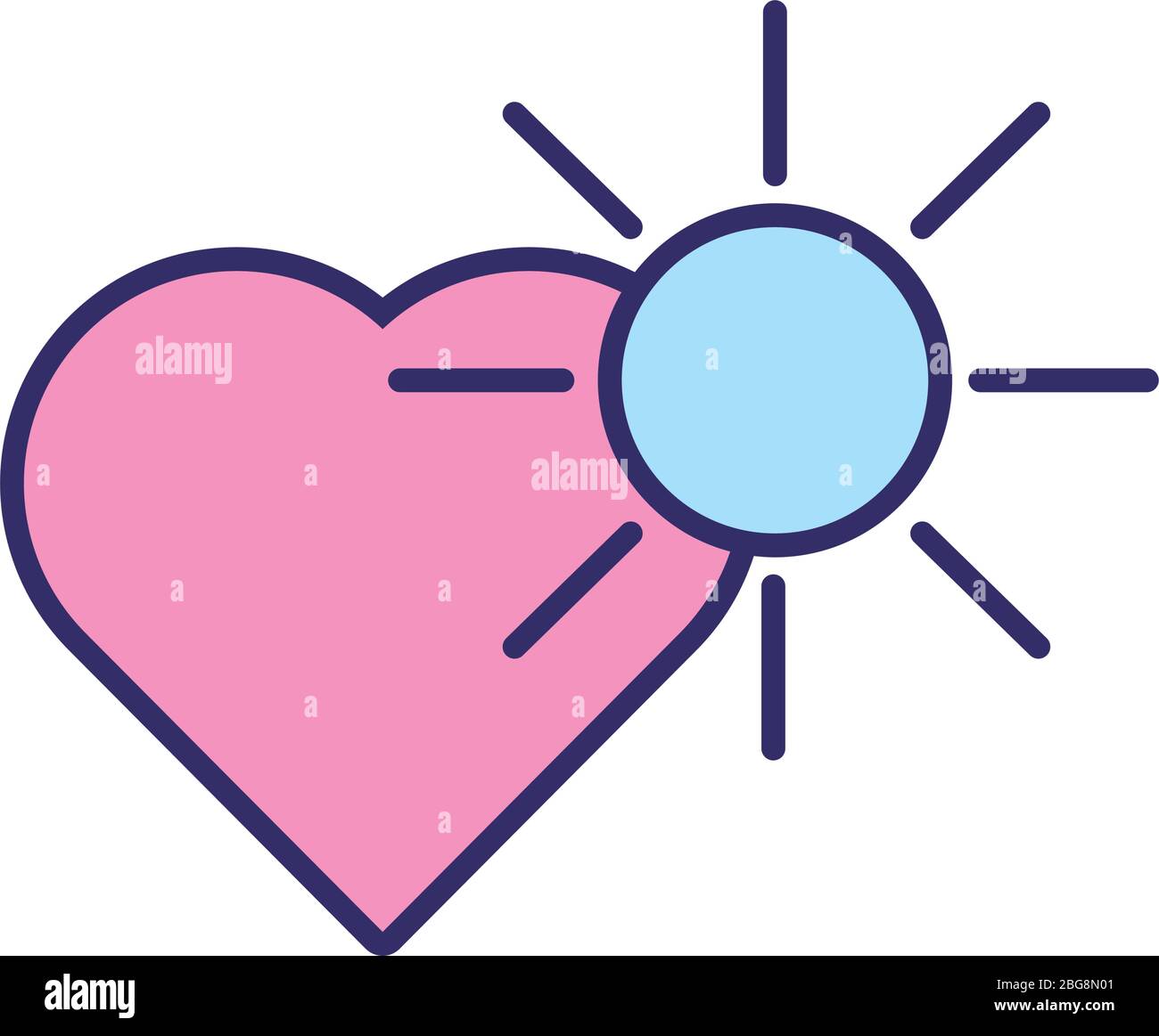 heart and sun solidarity line and fill style Stock Vector Image & Art ...