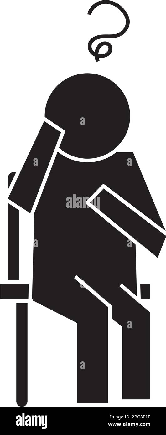 human disorientated health pictogram silhouette style Stock Vector ...