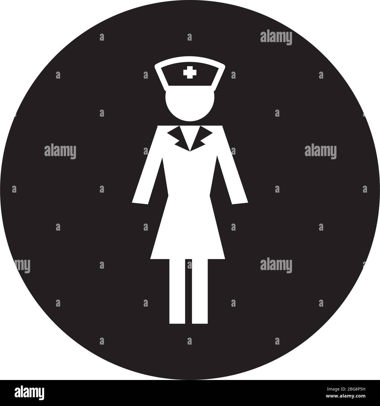 human figure nurse health pictogram block style Stock Vector Image ...