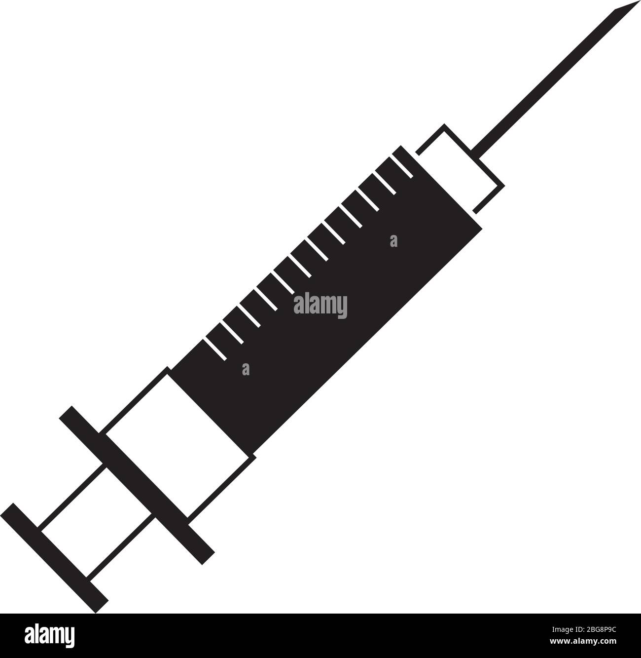 syringe injection health pictogram silhouette style Stock Vector Image ...