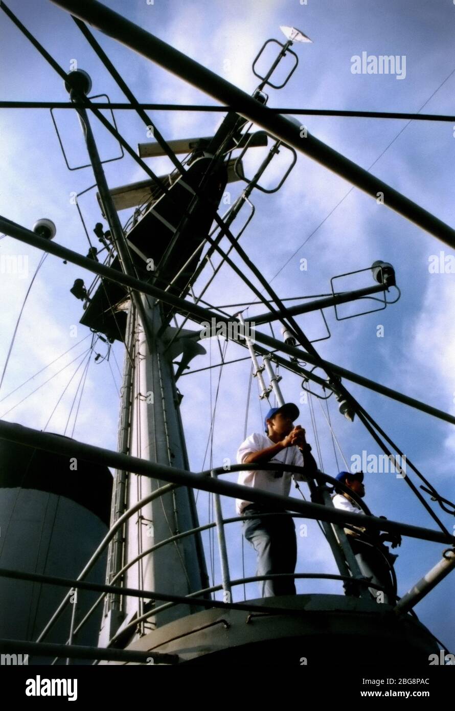 High school students on board KRI (Indonesian Navy Ship) Arun ...