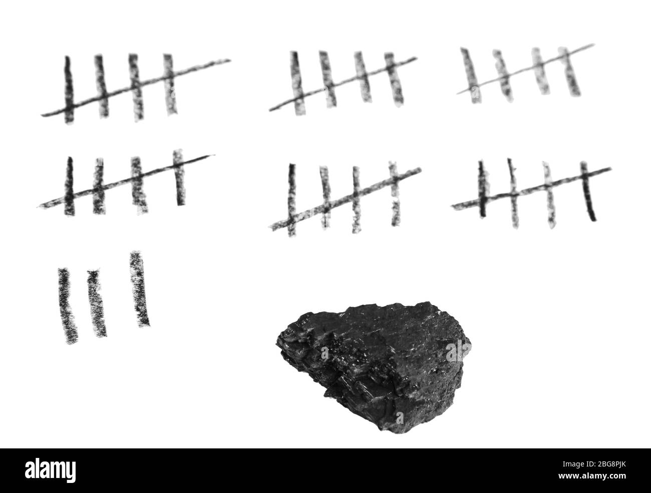 Counting days by drawing sticks isolated on white Stock Photo - Alamy