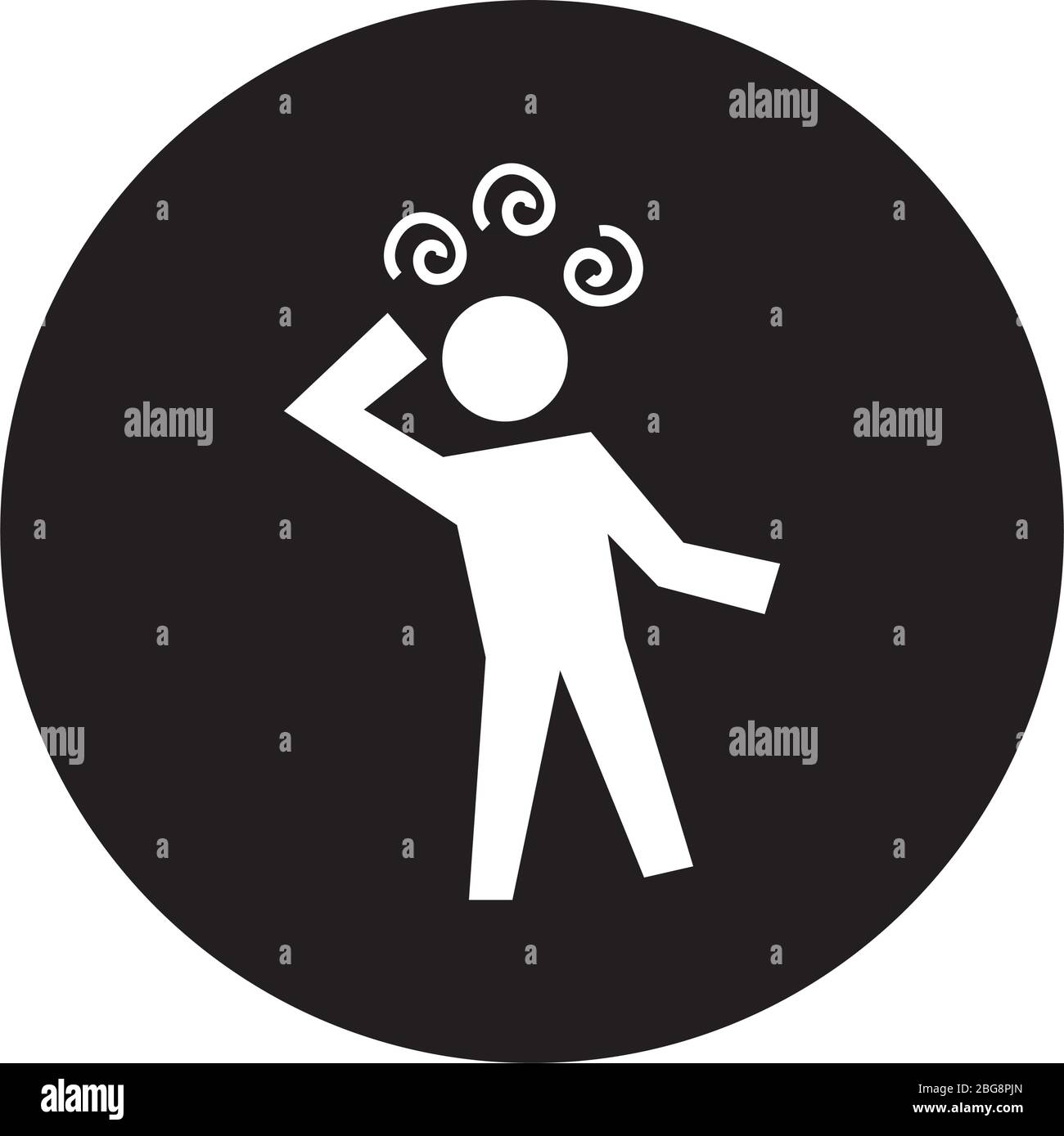 human figure dizziness health pictogram block style Stock Vector Image ...