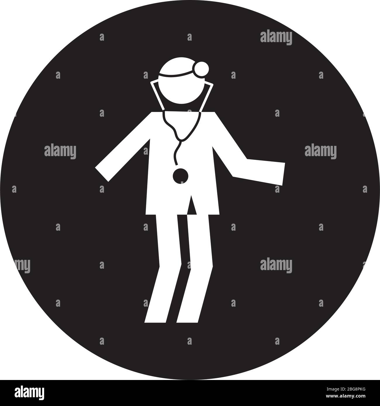human figure doctor health pictogram block style Stock Vector Image ...