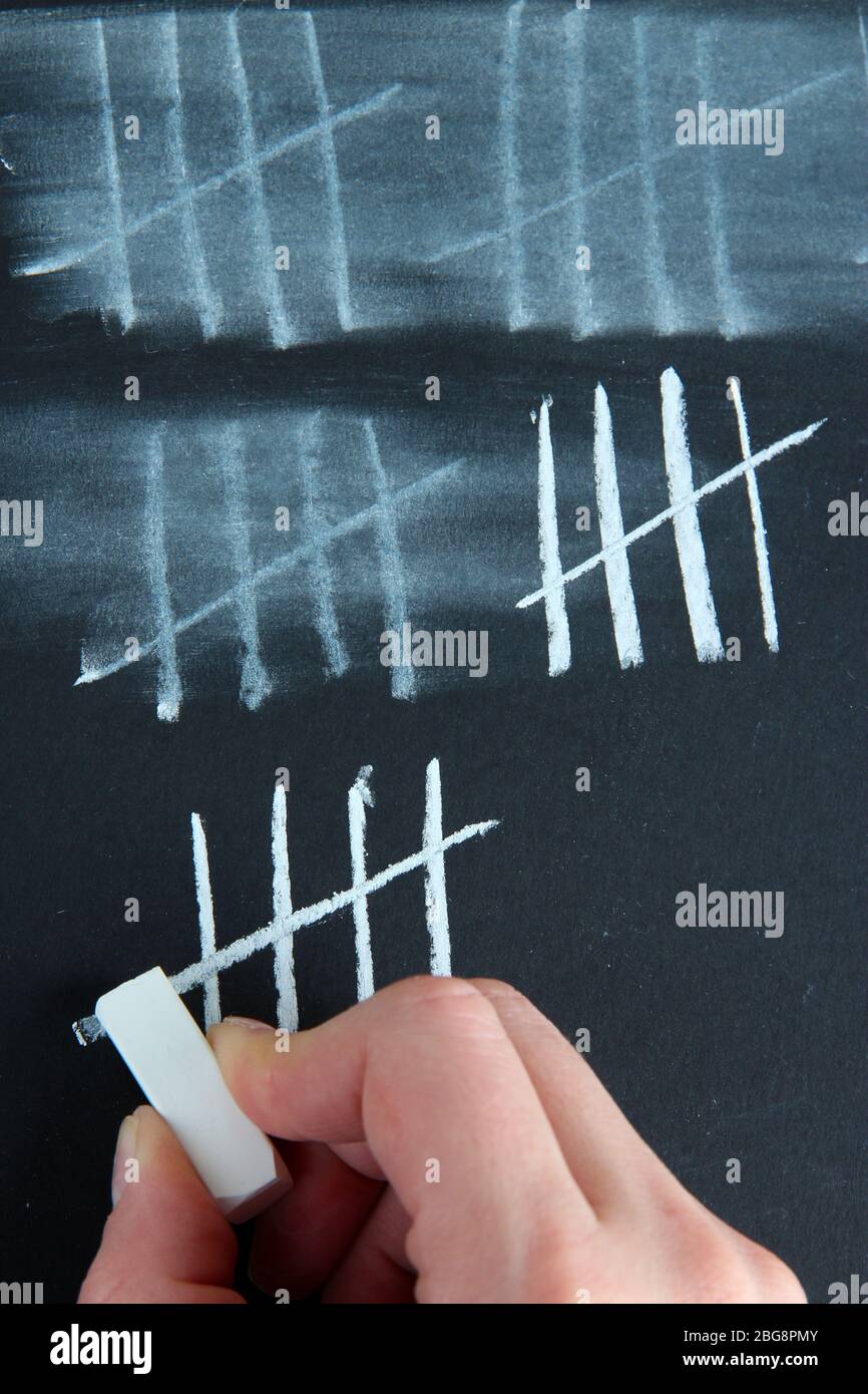 Counting days by drawing sticks isolated on black Stock Photo - Alamy