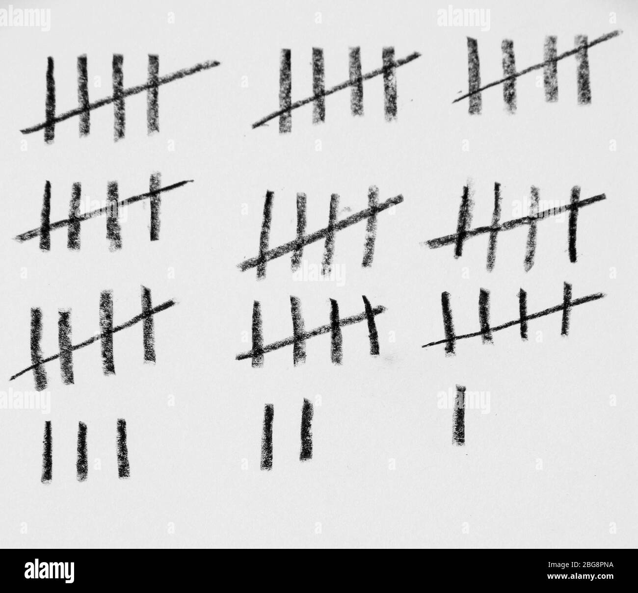 Counting days by drawing sticks isolated on white Stock Photo - Alamy