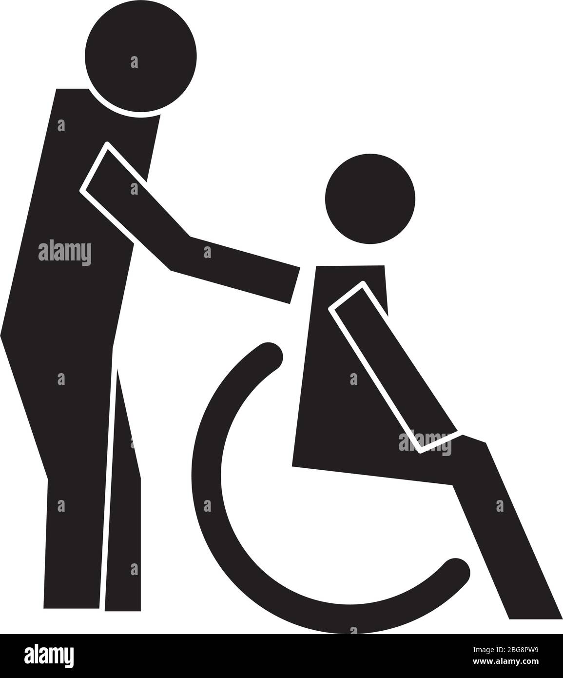 humans figures in wheelchair health pictogram silhouettes style Stock ...