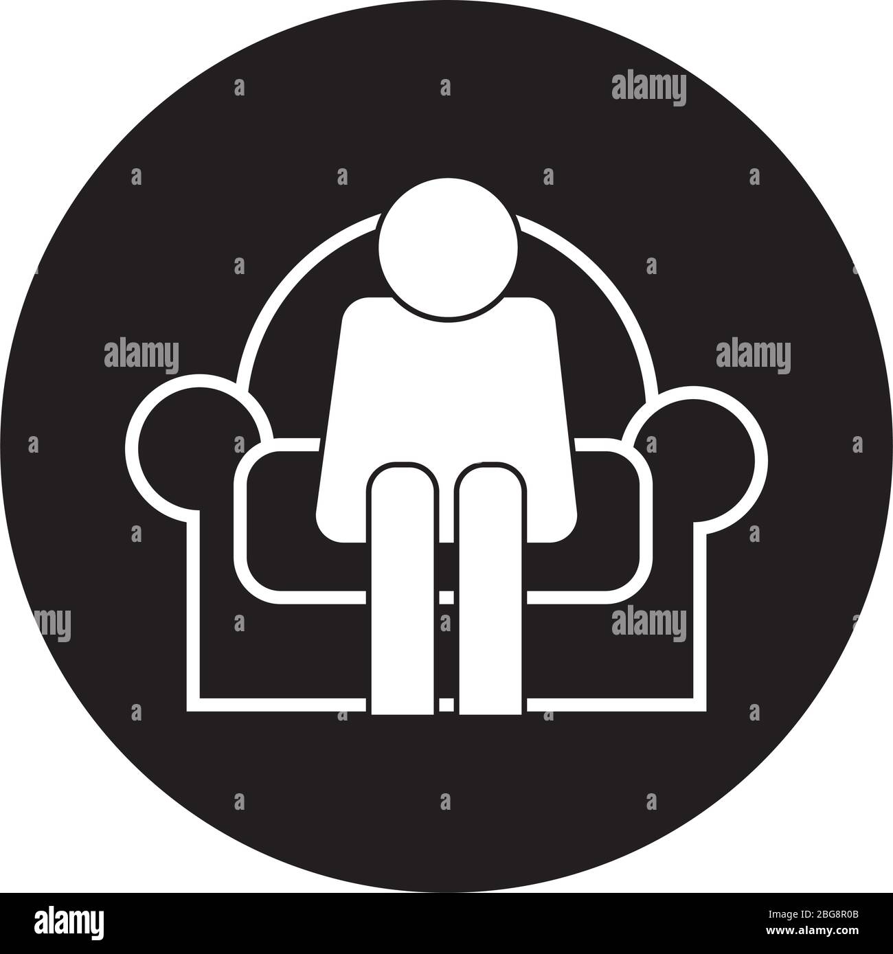 human figure seated in sofa health pictogram block style Stock Vector ...