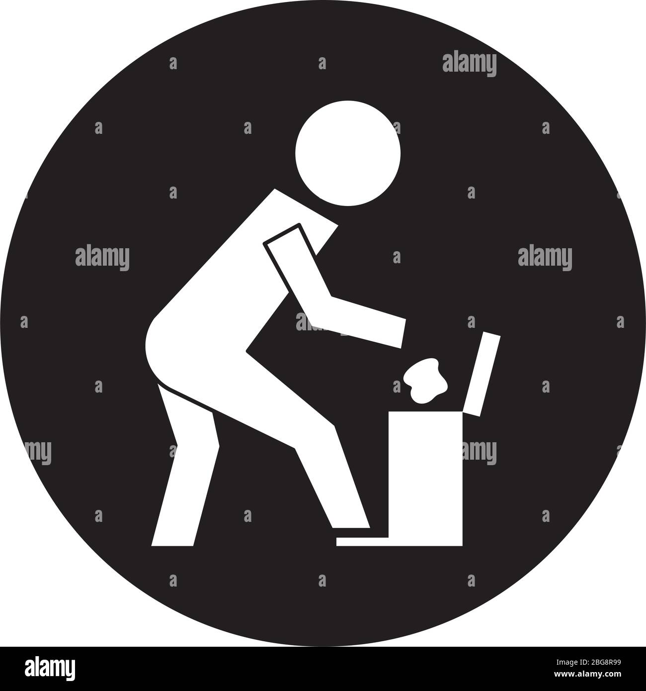 human throwing garbage in pot pictogram block style Stock Vector Image ...