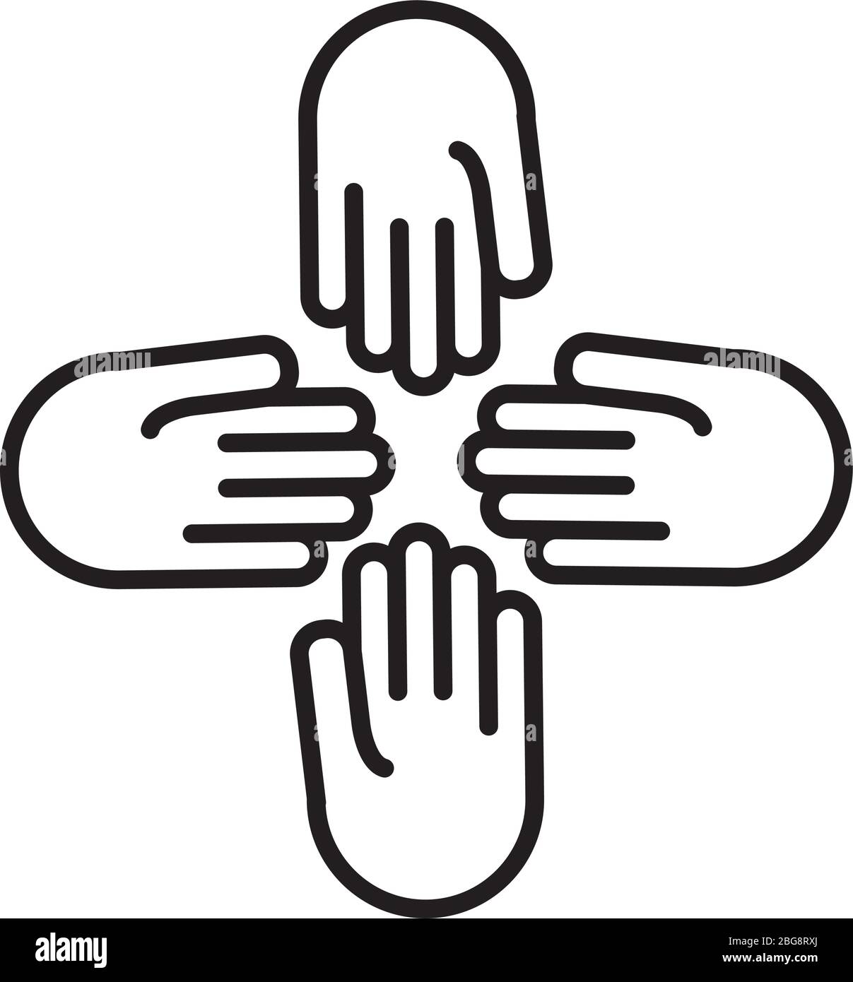 hands human solidarity line style Stock Vector Image & Art - Alamy