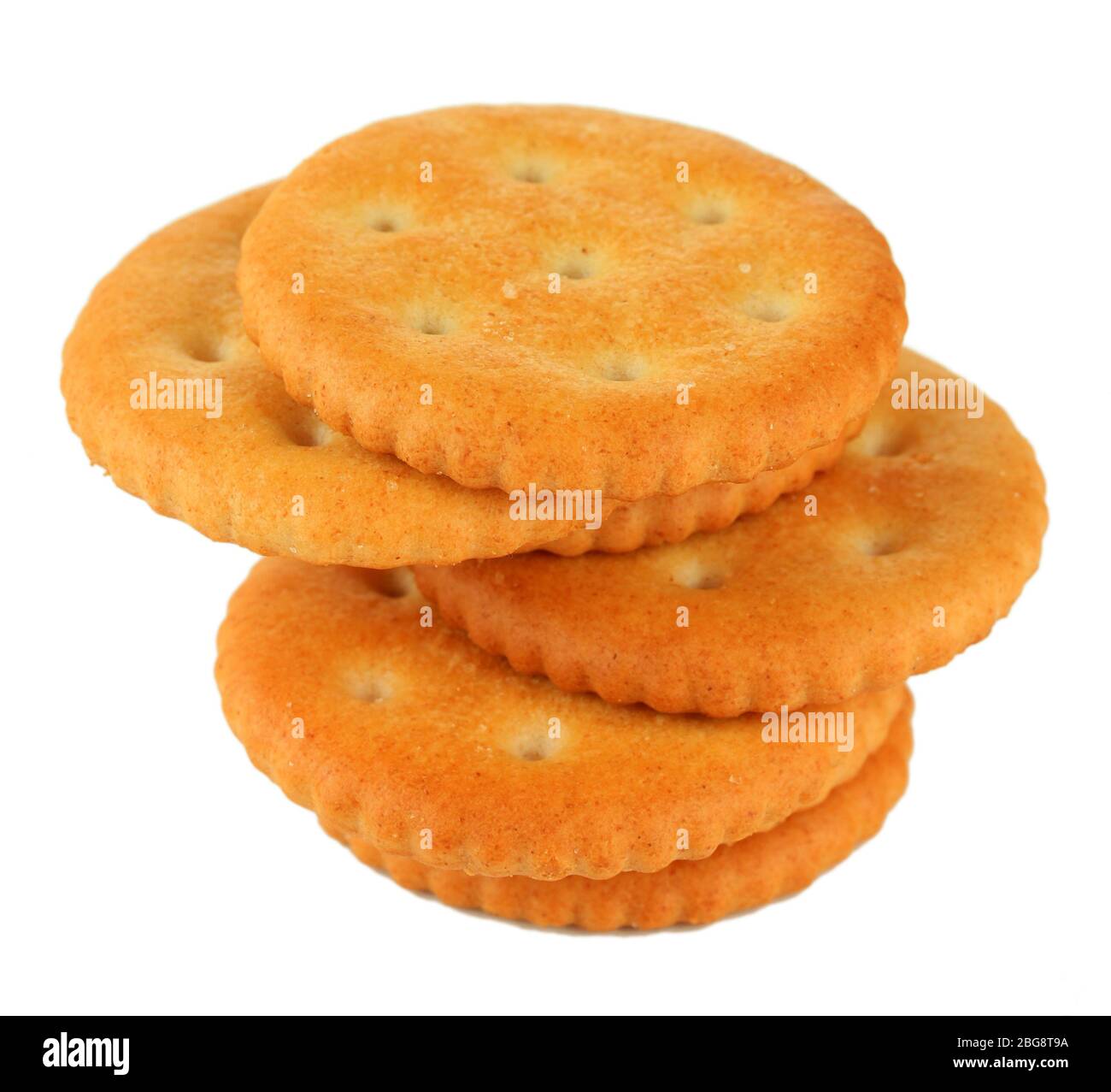 Delicious crackers isolated on white Stock Photo - Alamy