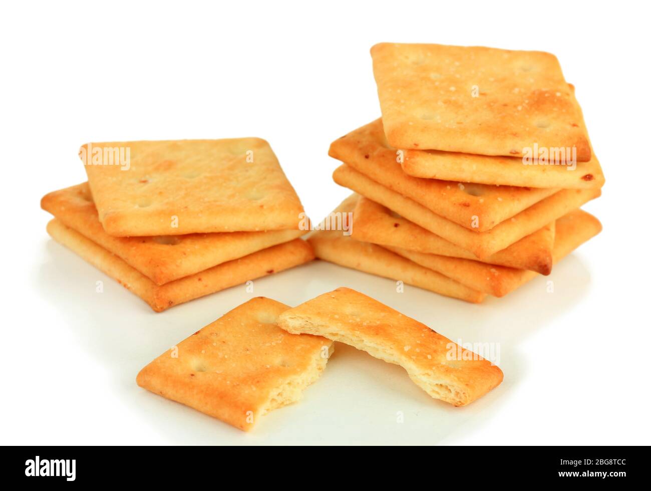Delicious crackers isolated on white Stock Photo - Alamy