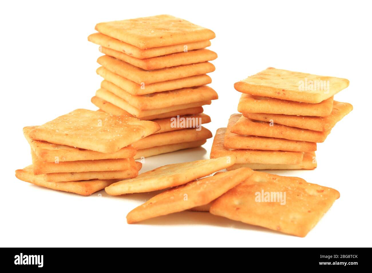 Delicious crackers isolated on white Stock Photo - Alamy