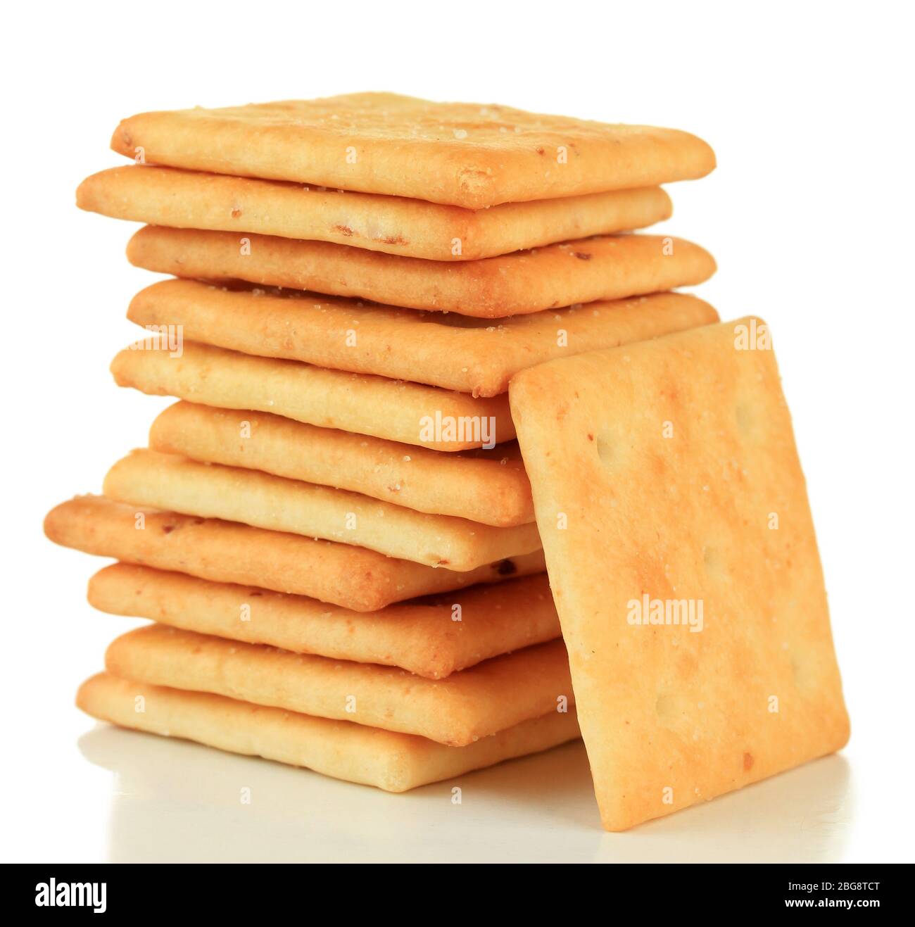 Delicious crackers isolated on white Stock Photo - Alamy