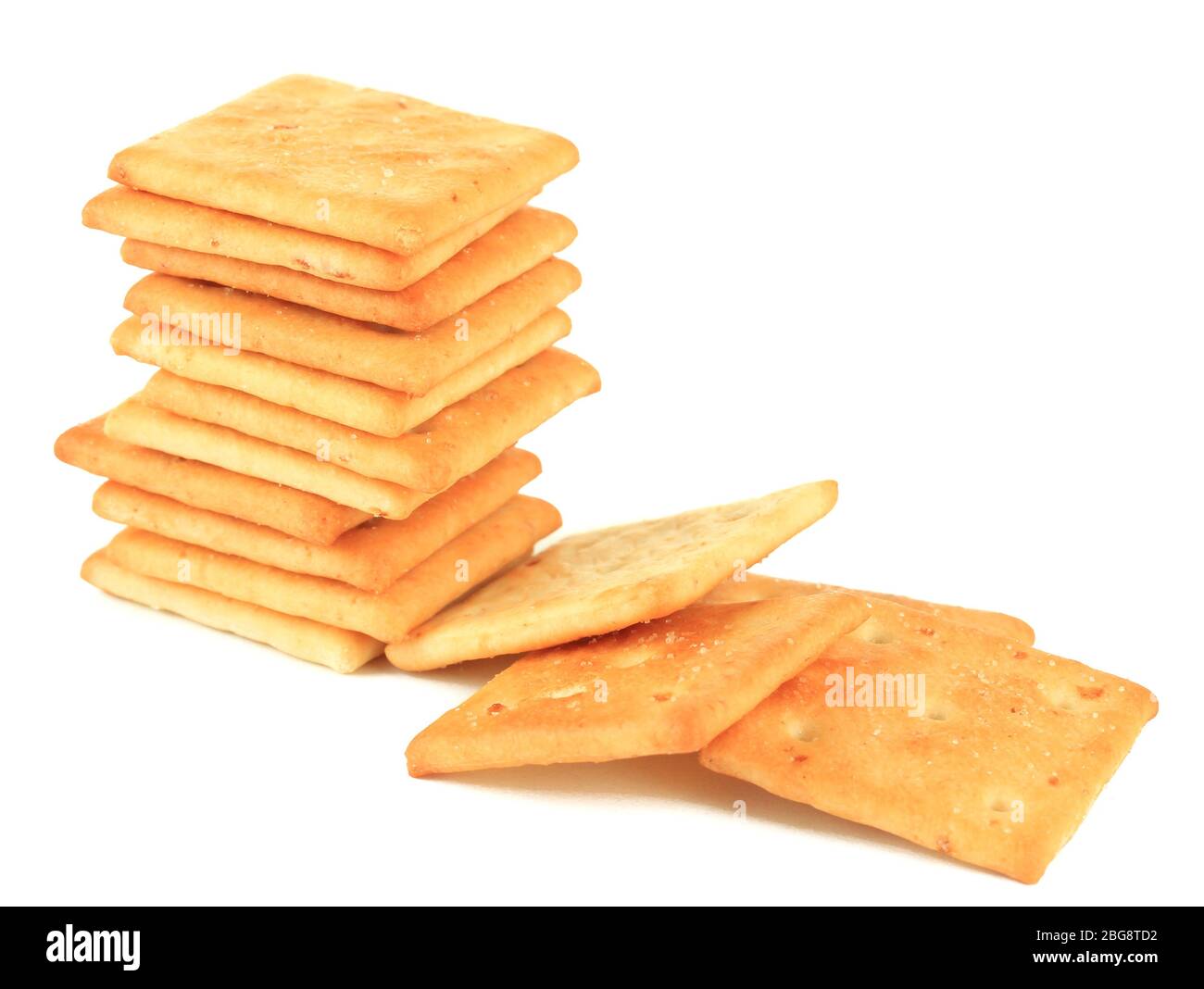 Delicious crackers isolated on white Stock Photo - Alamy