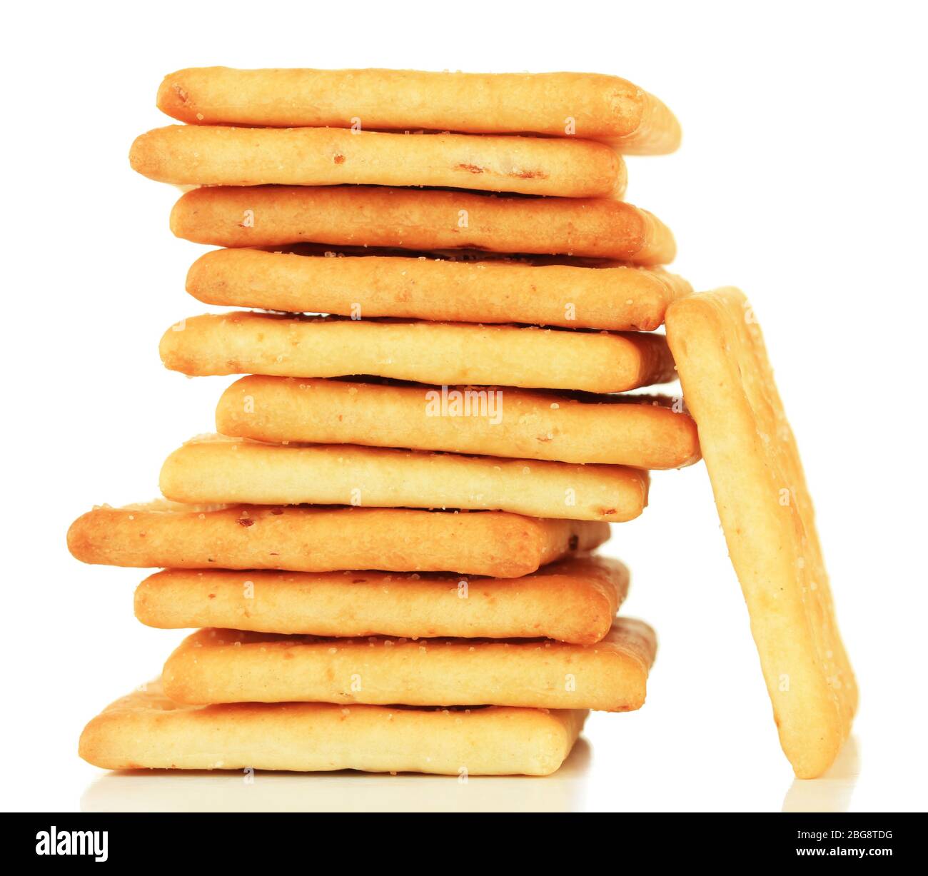 Delicious crackers isolated on white Stock Photo - Alamy