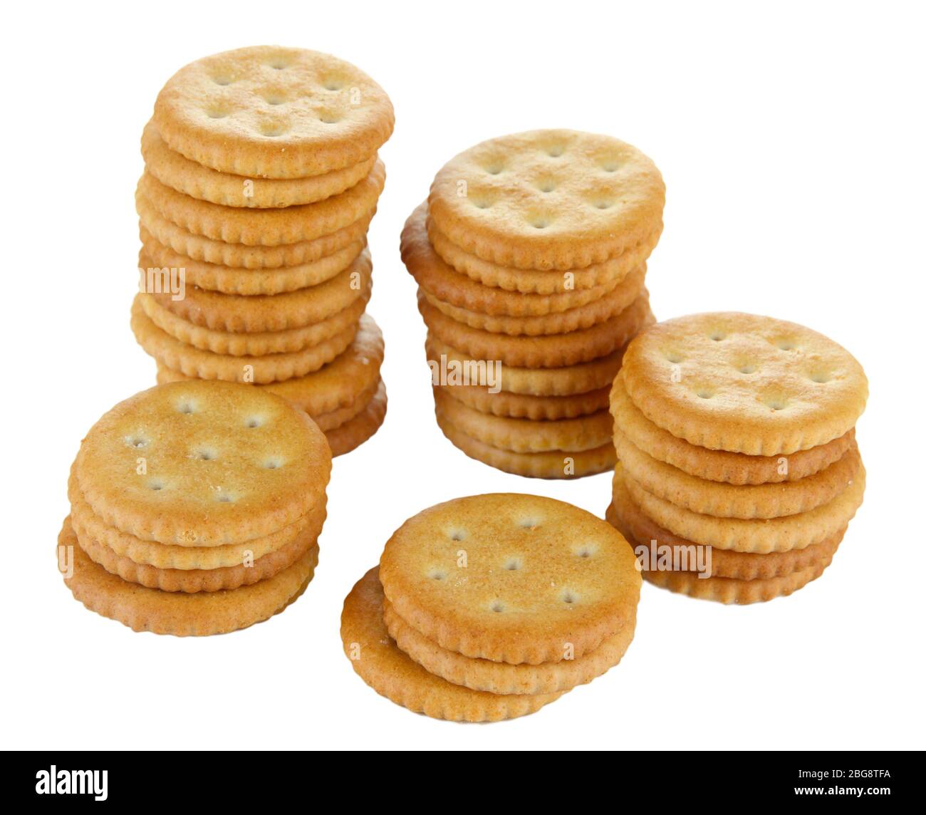 Delicious crackers isolated on white Stock Photo - Alamy