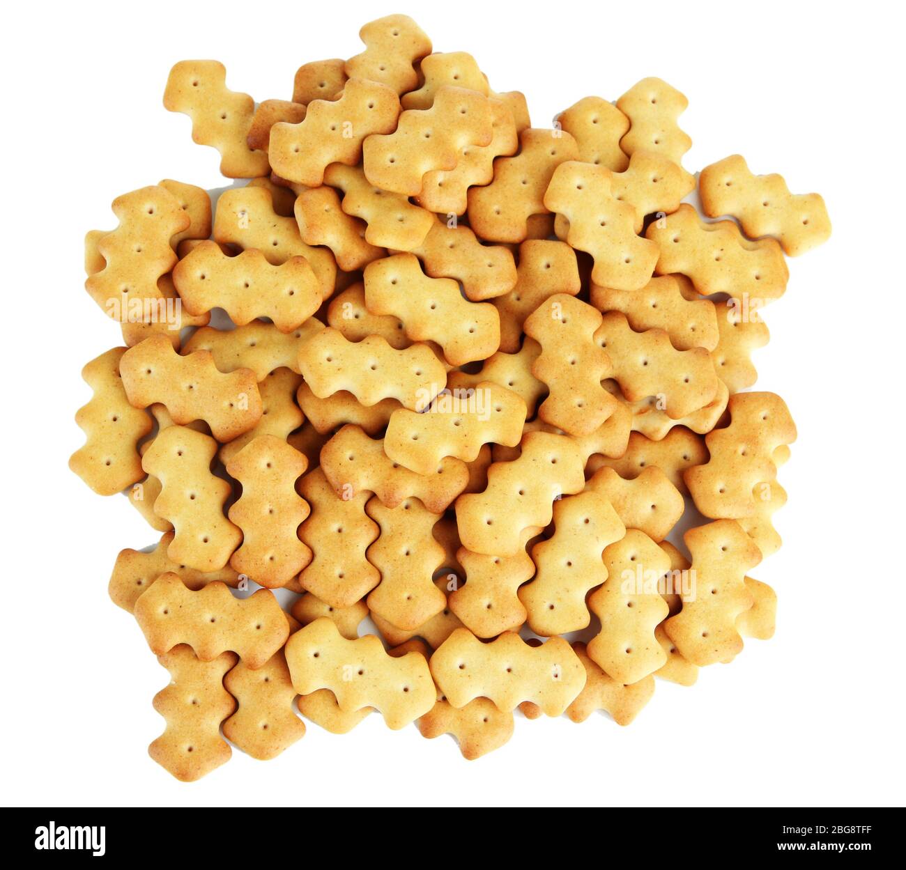 Delicious crackers isolated on white Stock Photo - Alamy
