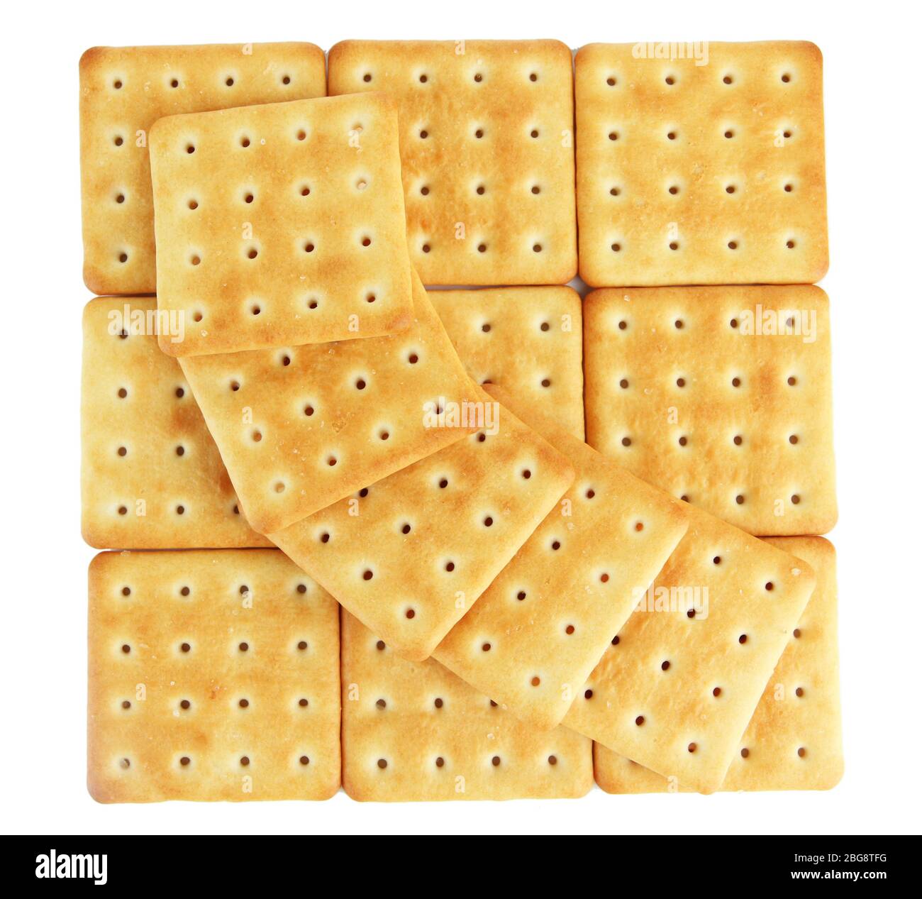 Delicious crackers isolated on white Stock Photo - Alamy