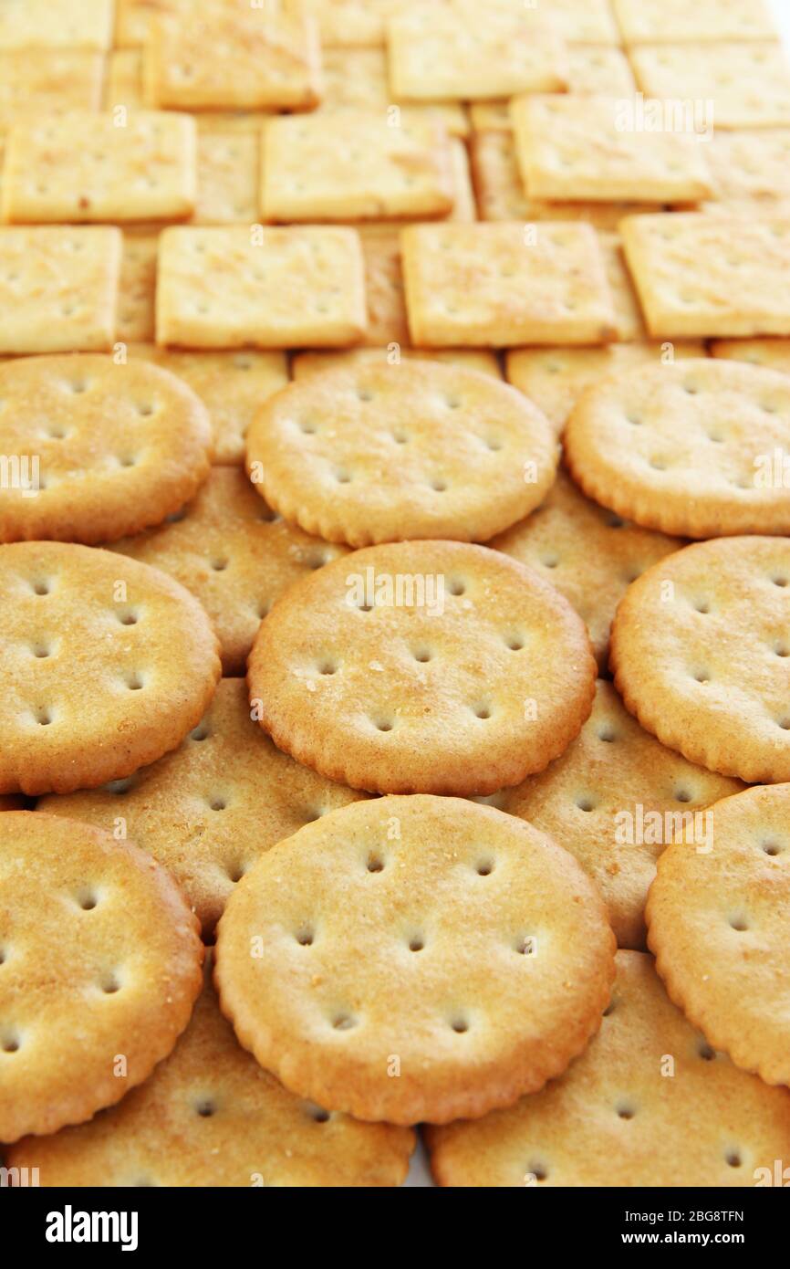 Delicious crackers close up Stock Photo - Alamy