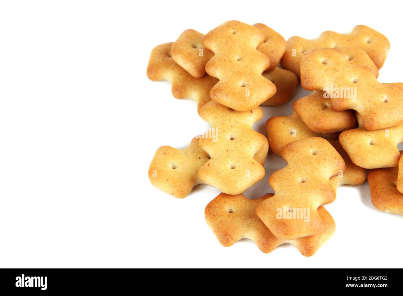 Delicious crackers isolated on white Stock Photo - Alamy