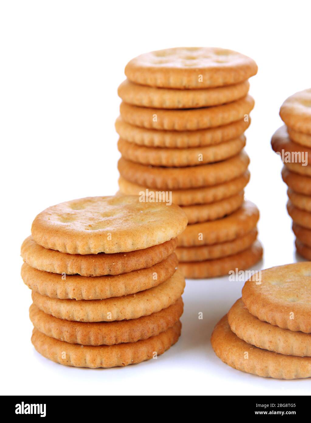 Delicious crackers isolated on white Stock Photo - Alamy