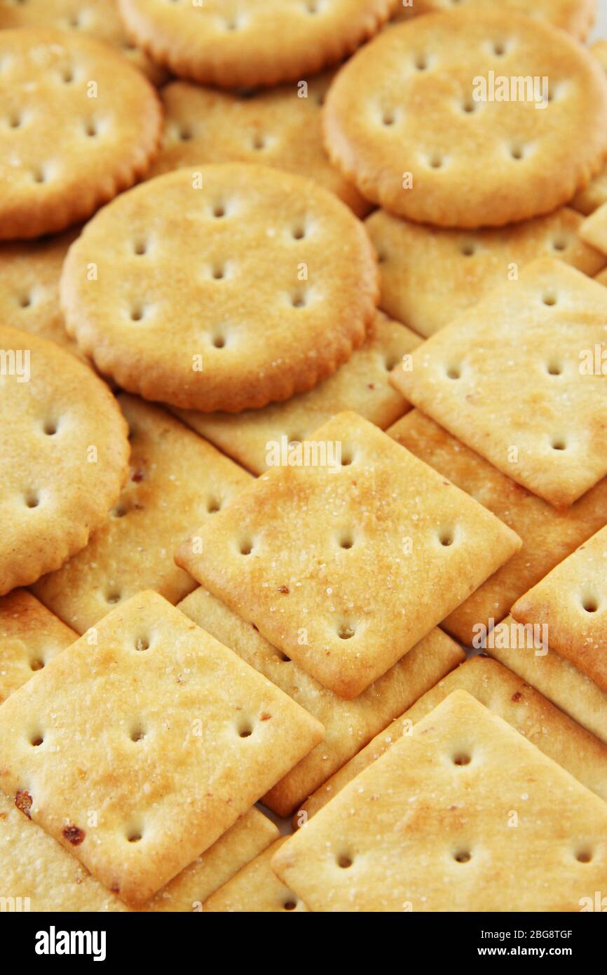 Delicious crackers close up Stock Photo - Alamy