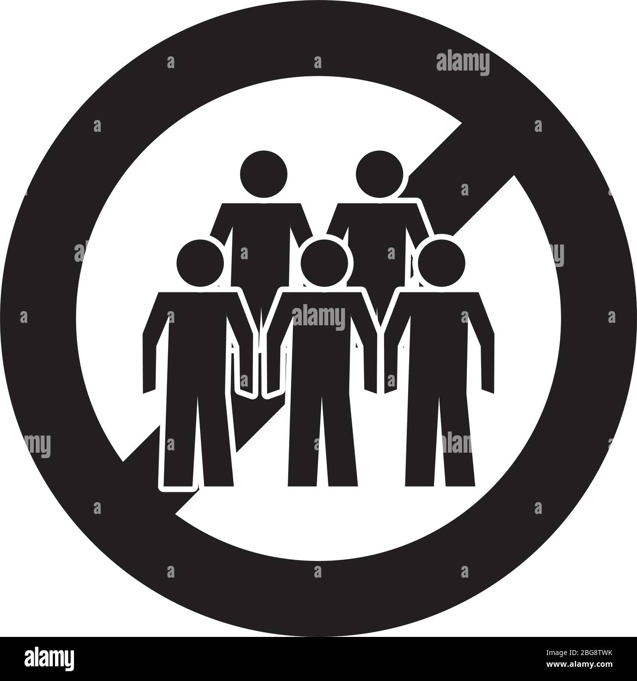 avoid crowds signal health pictogram silhouette style Stock Vector ...