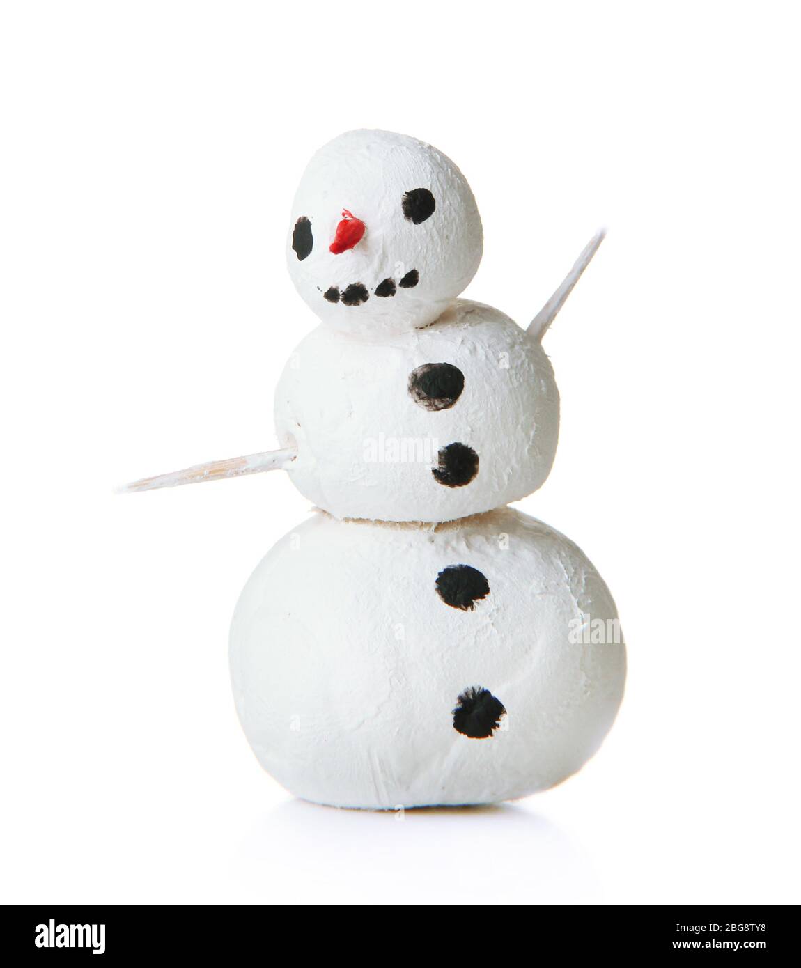 Beautiful snowman isolated on white Stock Photo - Alamy